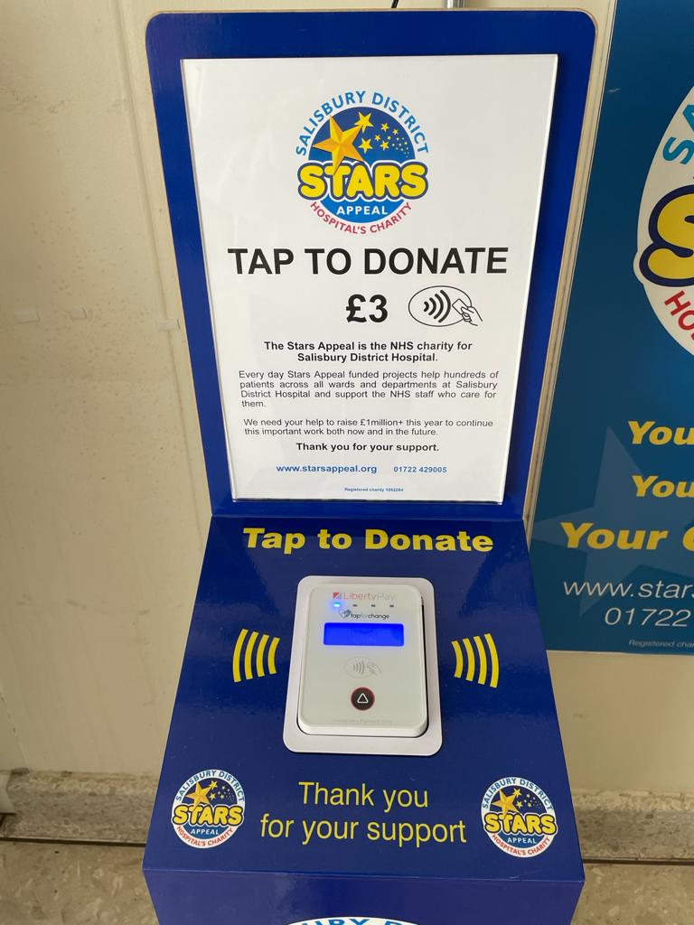 Salisbury Hospital's Charity are introducing a new, quick and easy contactless donating system